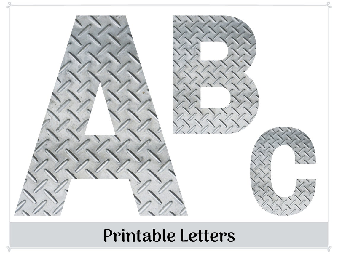 Metal Alphabet Clip Art Letters A-Z Printable & Resizable - Etsy