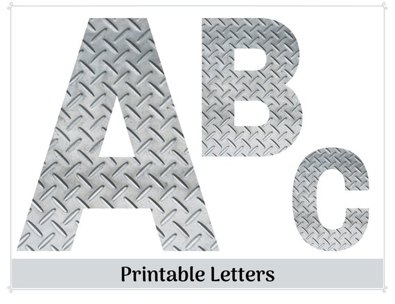 Metal Alphabet Clip Art Letters A-Z Printable & Resizable - Etsy