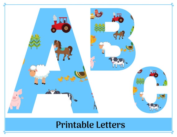 Farm Animals Alphabet Letter Clip Art Digital Alphabet - Etsy