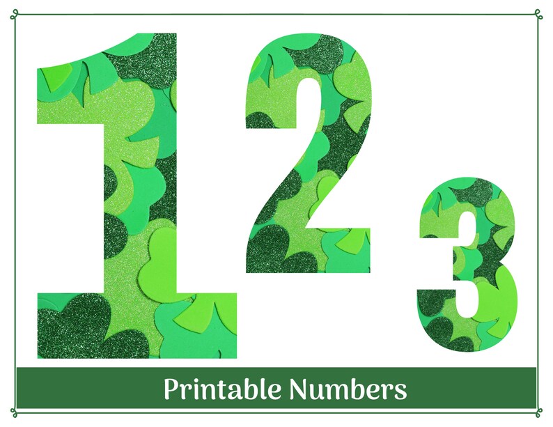 Shamrock Alphabet Clip Art: Printable Letters & Numbers (digital ...