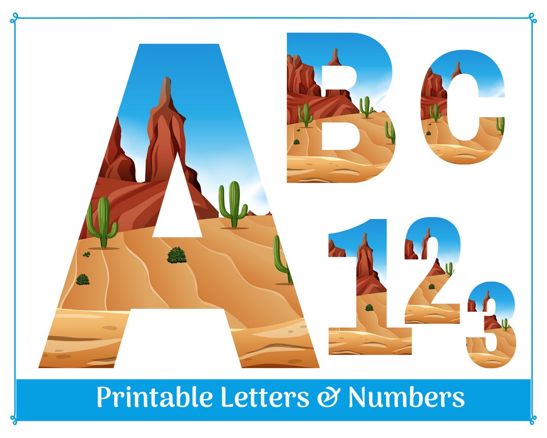 Desert Landscape Alphabet: Bulletin Board Letters & Numbers (digital ...