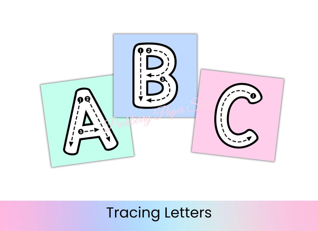 Alphabet Tracing Cards A-Z: Printable Handwriting Templates (PNG ...