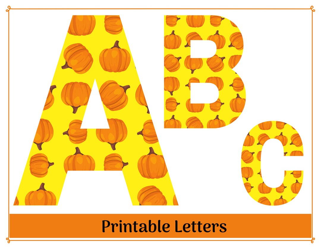 Pumpkin Alphabet & Number Clip Art | Uppercase Letters | Fall Halloween ...
