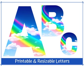 Printable Rainbow Alphabet Letters Instant Download | Etsy