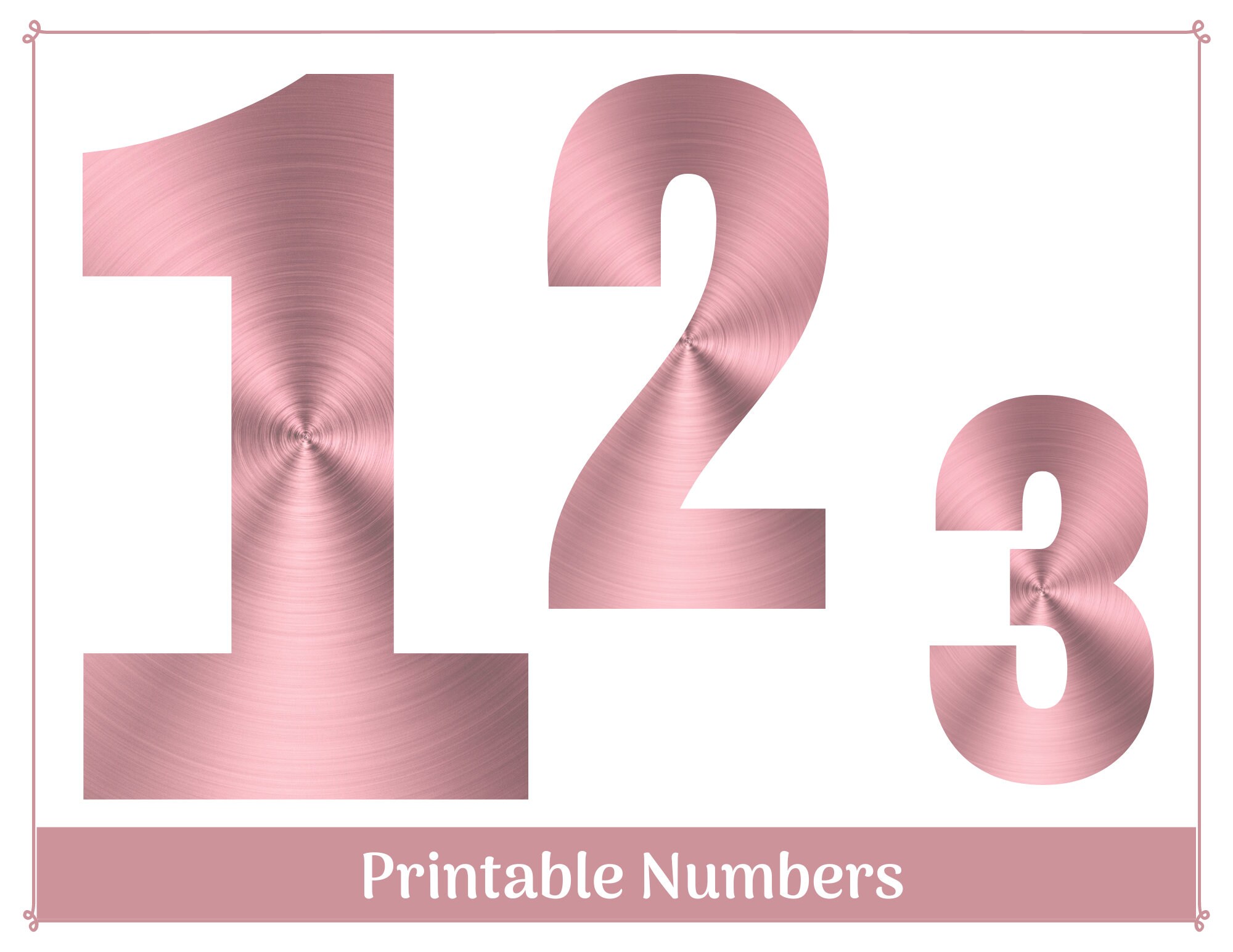 Rose Gold Metallic Alphabet Clip Art: Printable Letters & Numbers ...