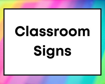 Rainbow Classroom Signs: 50 Printable Labels (digital Download) - Etsy