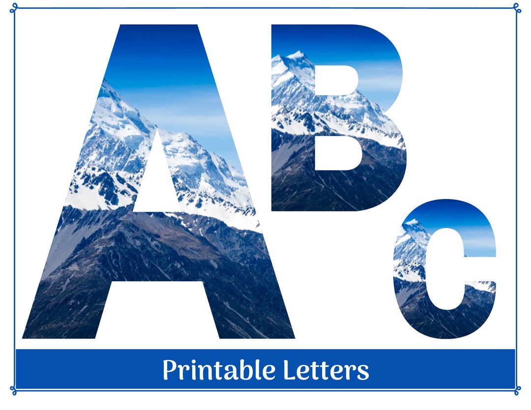 Mountain Alphabet Clip Art Letters A-Z Printable & Resizable - Etsy