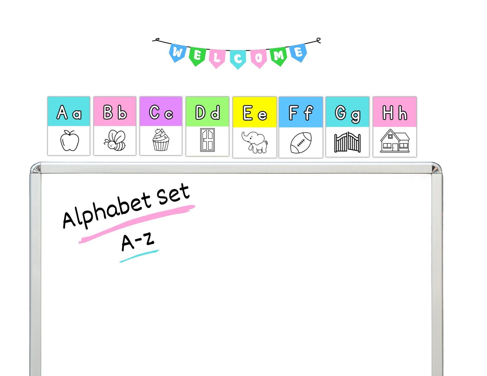 Rainbow Alphabet Cards: Classroom Decorations (digital Download) - Etsy