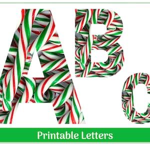 Candy Cane Alphabet Letter and Number Clip Art | DIY Banner | Printable ...