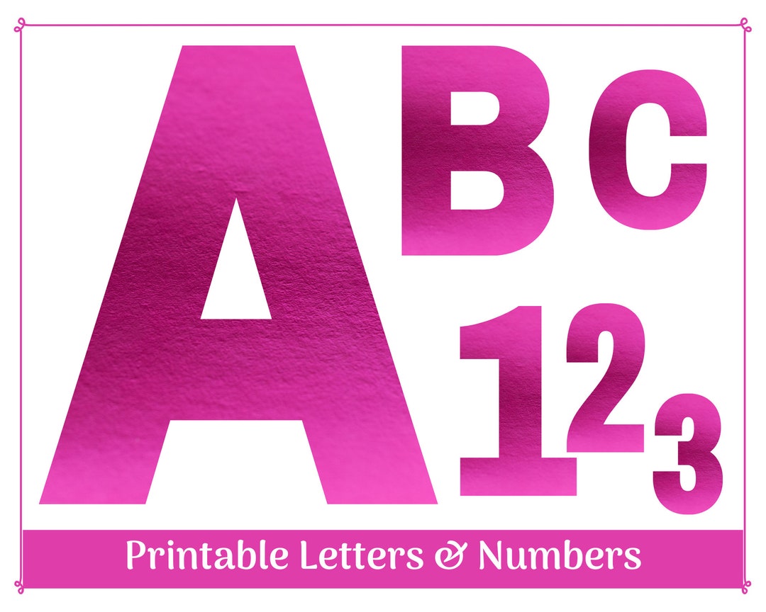 Pink Satin Alphabet Letters & Numbers: DIY Banner Clip Art (digital ...