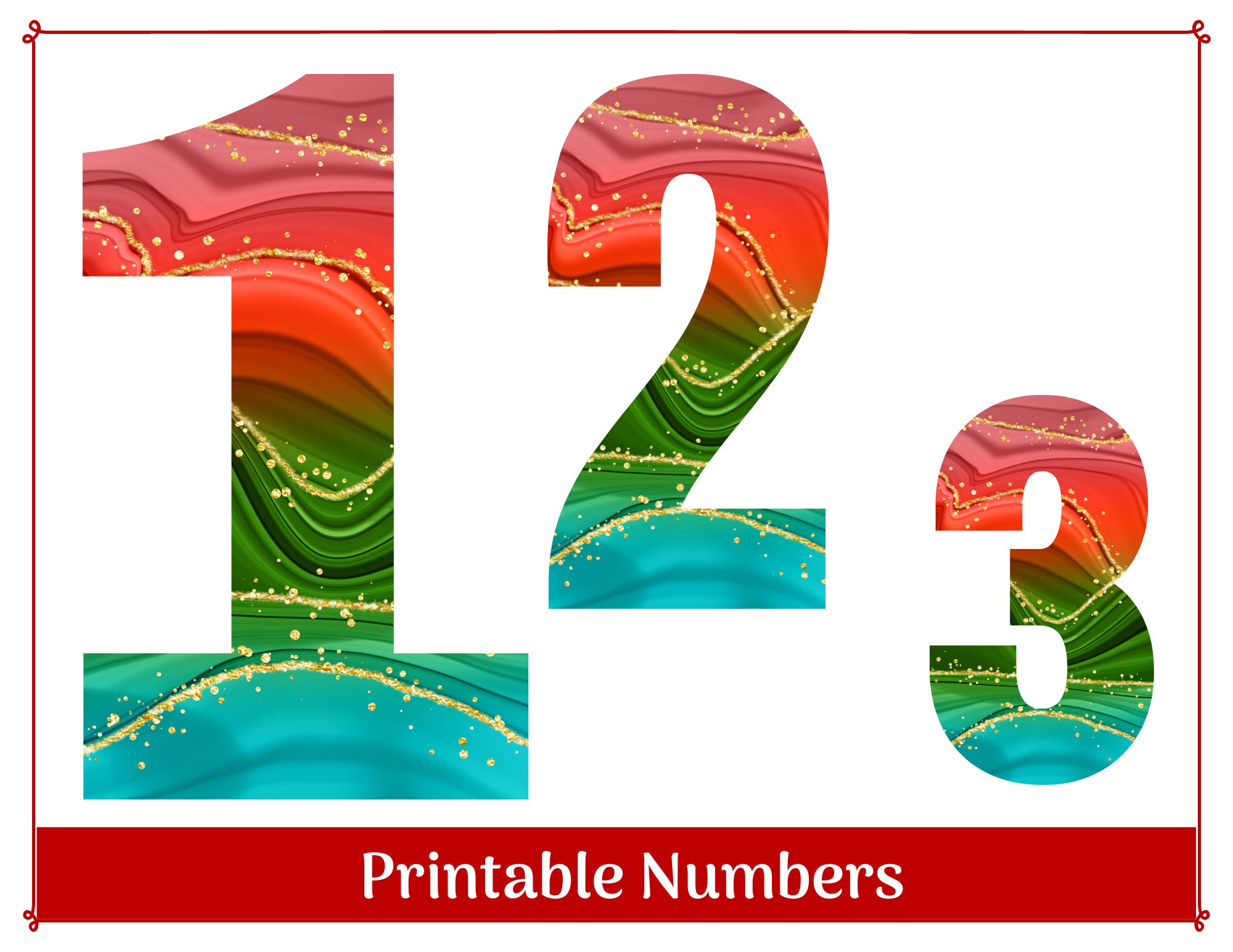 Marbled Ombre Alphabet Letters & Numbers: Printable Clip Art (digital ...