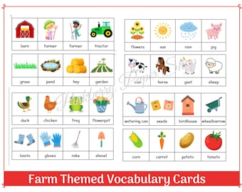 Farm Vocabulary Picture Cards: Classroom Activity (PDF File) - Etsy