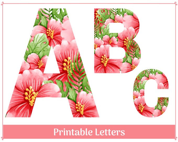 Tropical Letters and Numbers, Tropical Alphabet, Tropical Digital ...