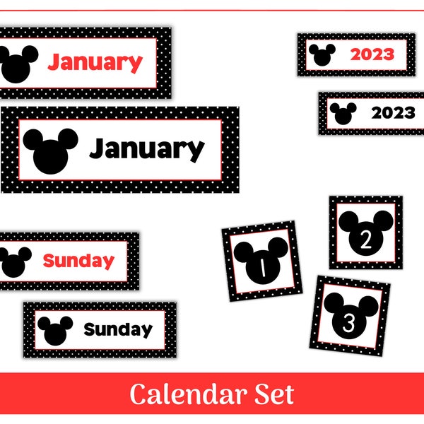Mickey Mouse Printable Calendar - Etsy