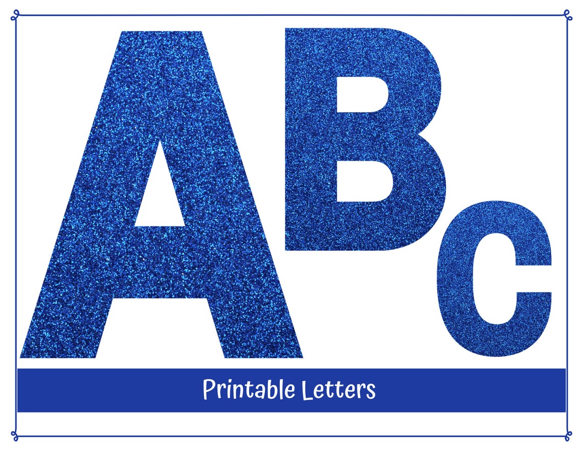 Blue Glitter Clip Art Letters Uppercase Alphabet A-Z - Etsy