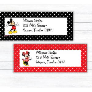 Mickey and Minnie Return Address Labels | Character Labels | Printable ...