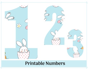 Easter Bunny Numbers - Etsy