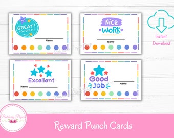 Classroom Reward Card My Punch Card Student Rewards - Etsy