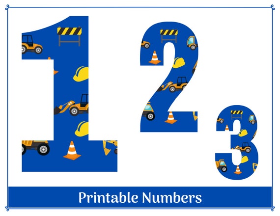 Party Supplies Construction Themed Birthday Numbers Block-Building Area ...