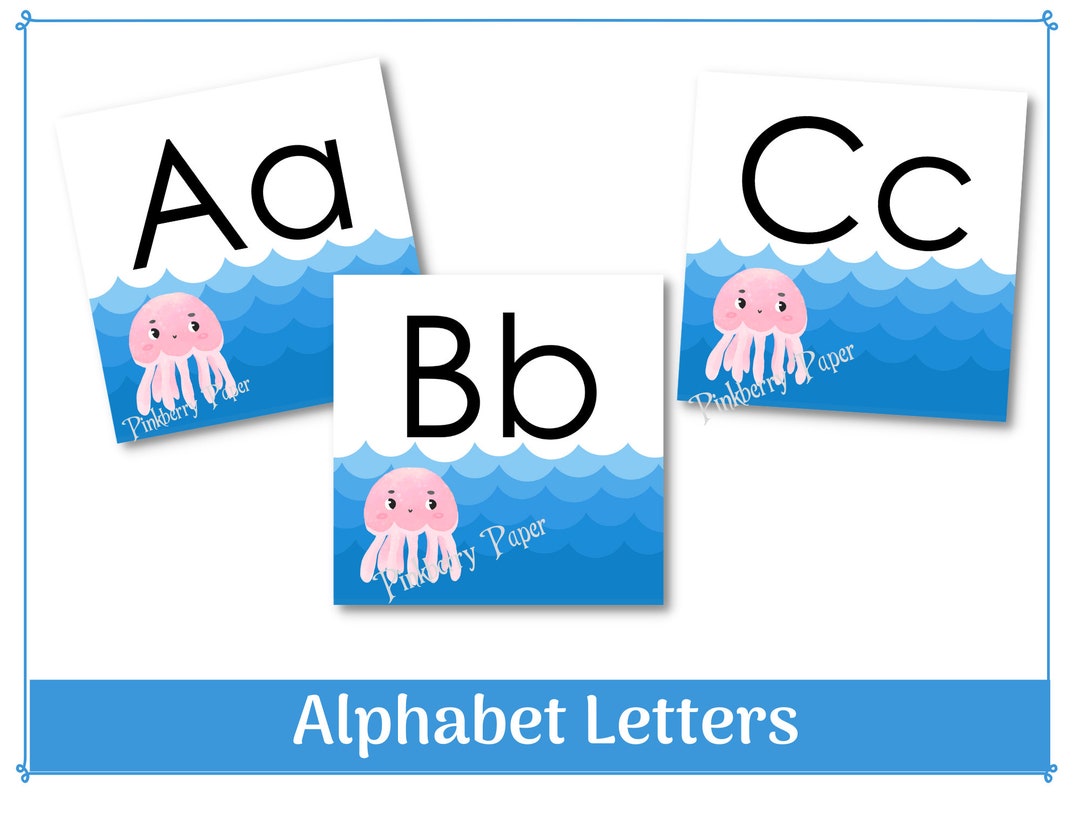 Sea Life Alphabet | Cute Pink Octopus Letters | Activity Cards ...