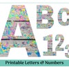 Winter Plaid Alphabet Letters & Numbers Uppercase A-Z and Numbers 0-9 DIY Banner Scrapbooking ...