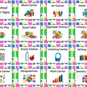 Polka Dot Preschool Center Signs Set of 15 Printable Classroom Labels ...