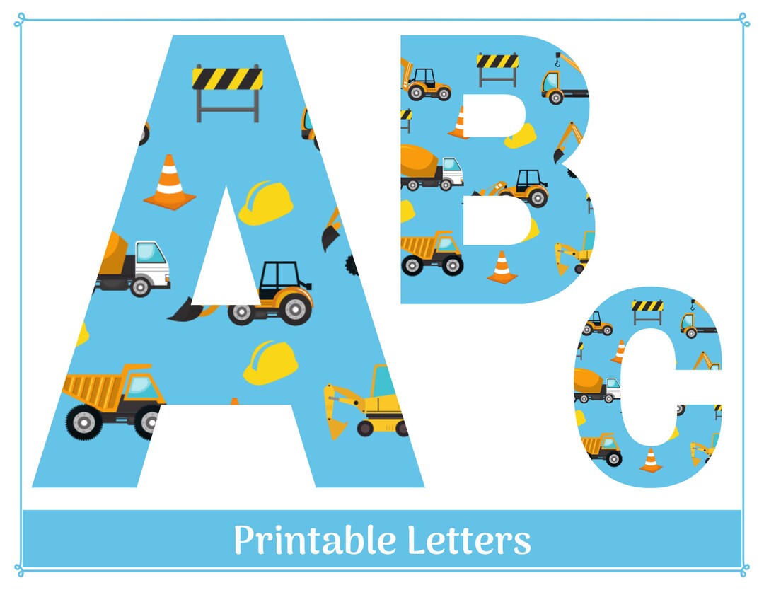 Construction Truck Alphabet & Number Clip Art (printable Digital ...