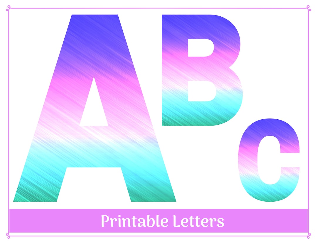 Purple Ombre Alphabet Letters and Numbers: DIY Banner (digital Download ...