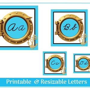 Nautical Porthole Alphabet Clip Art: Printable Letters A-Z (digital ...