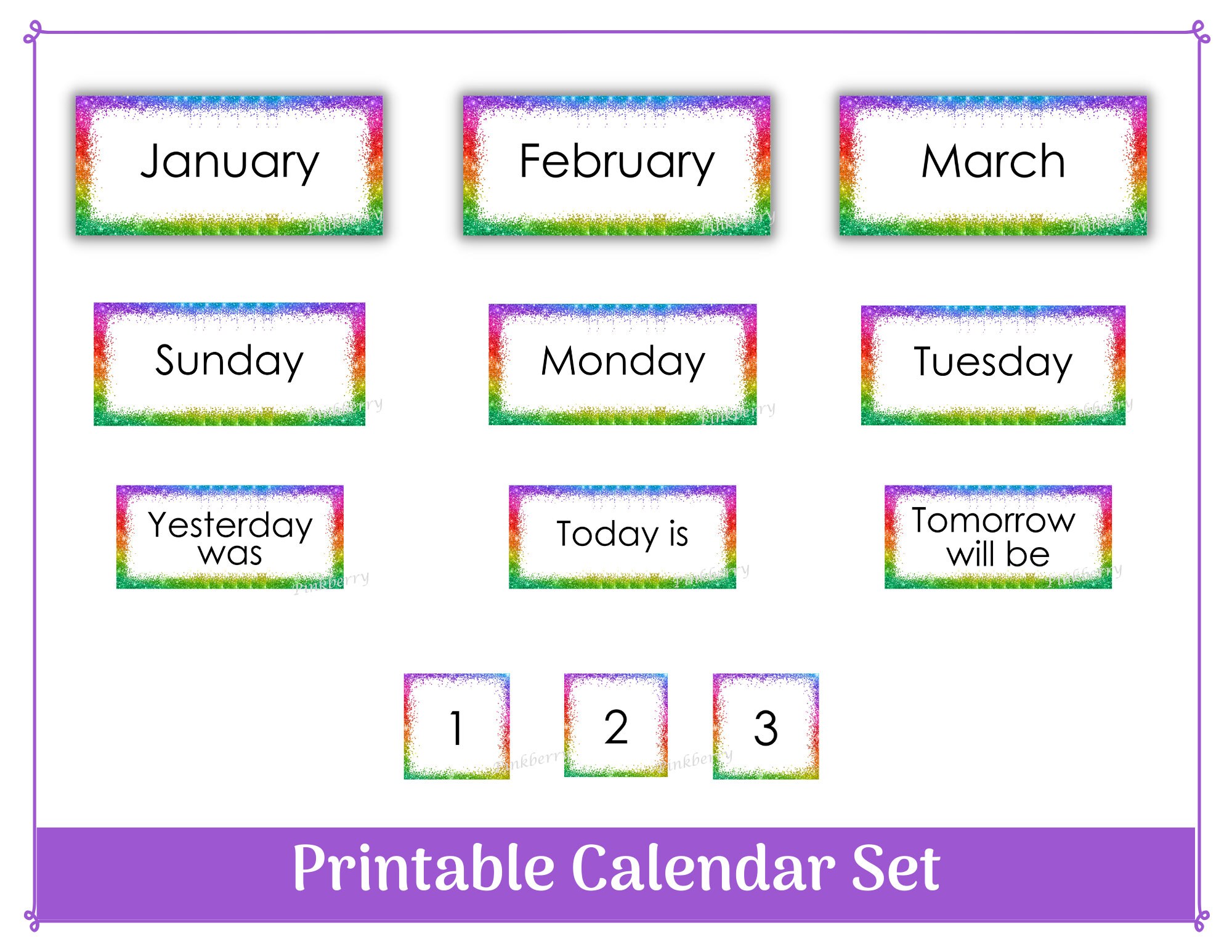 Rainbow Glitter Classroom Center Signs Preschool Centers - Etsy