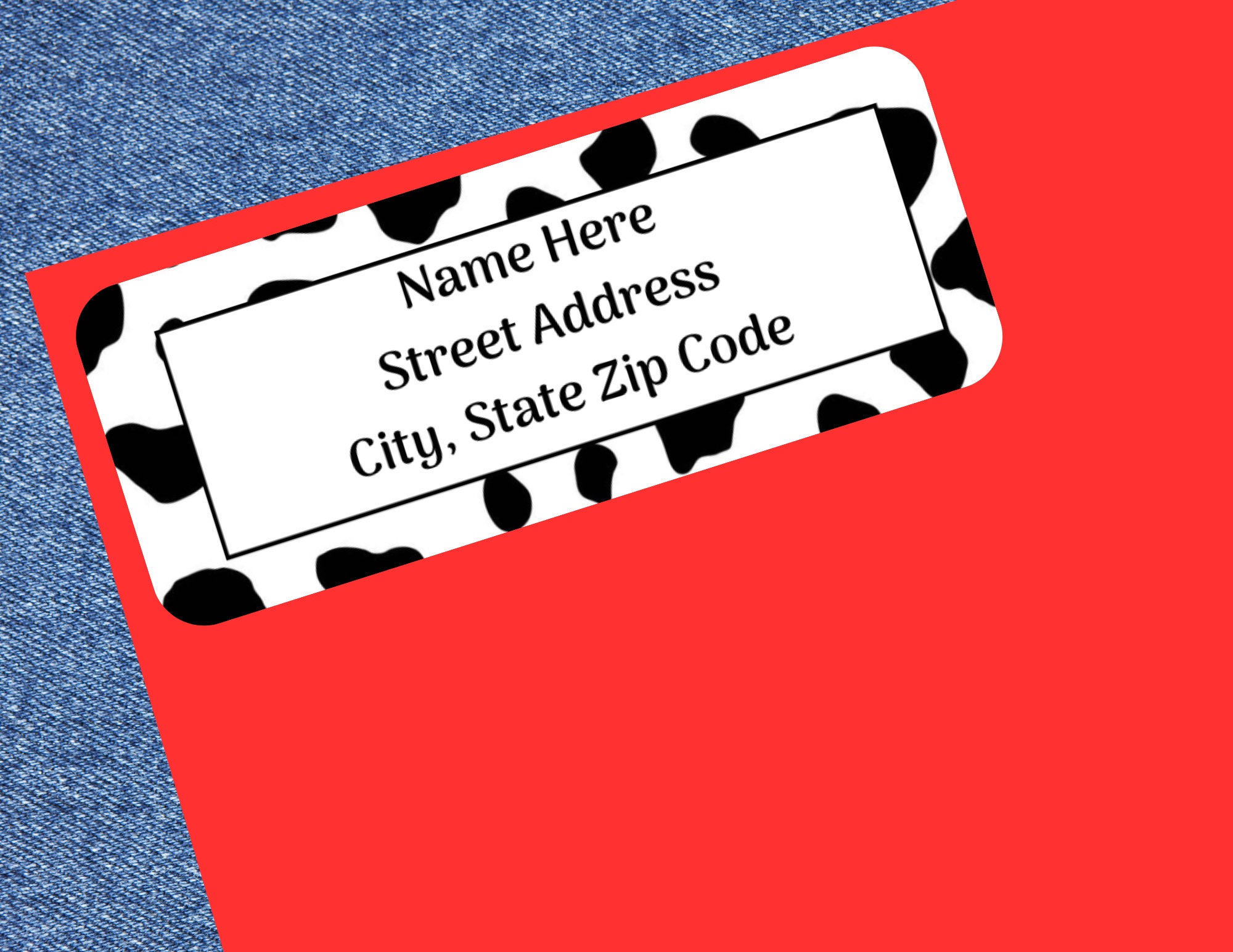 Cow Print Design Return Address Label Templates Sheep And Wool Return