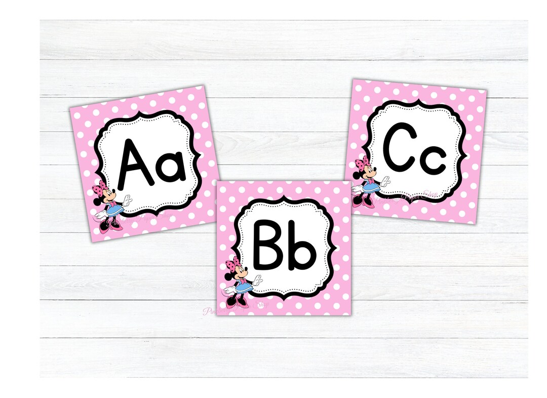 Minnie Alphabet Cards | Pastel Polka Dot Classroom Alphabet | Classroom ...