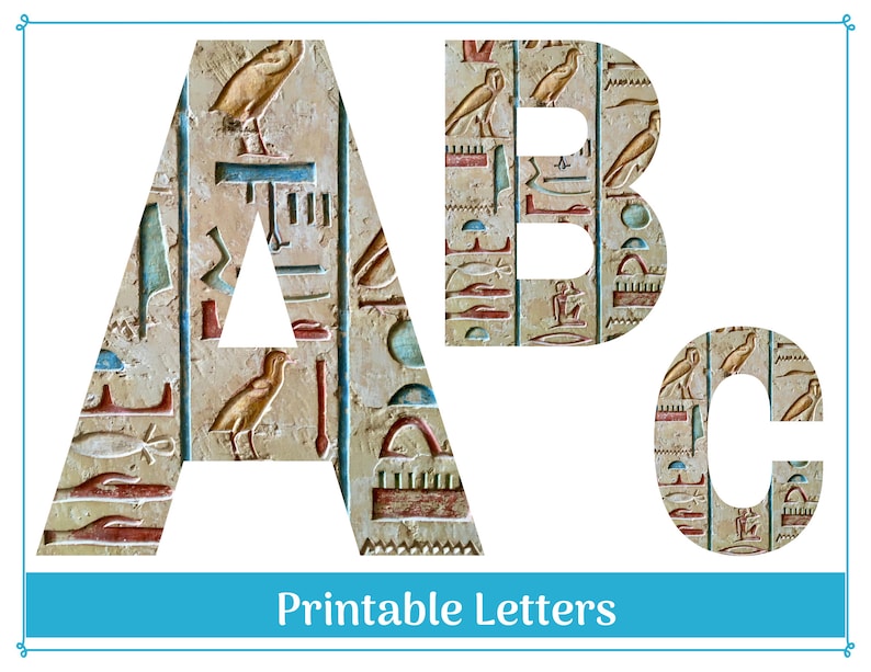 Egyptian Hieroglyph Alphabet Clip Art: A-Z, 0-9 (printable PNG) - Etsy ...