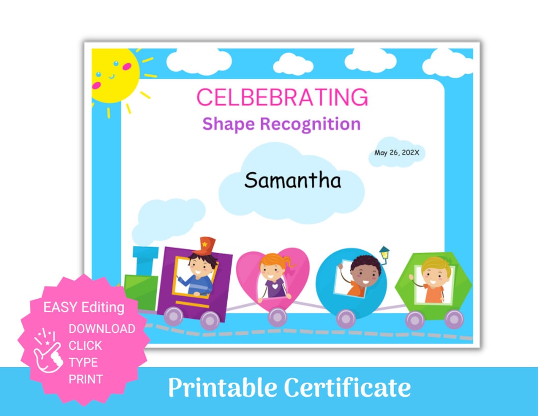 Shape Recognition Award | Preschool Math Certificate | Printable and ...