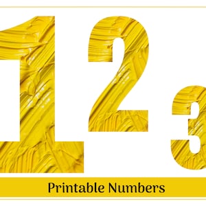 Yellow Paint Alphabet Clip Art: Letters A-Z, Numbers 0-9 (digital ...