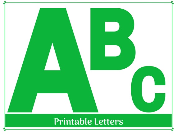 Green Alphabet Clip Art Letters A-Z Printable & Resizable - Etsy