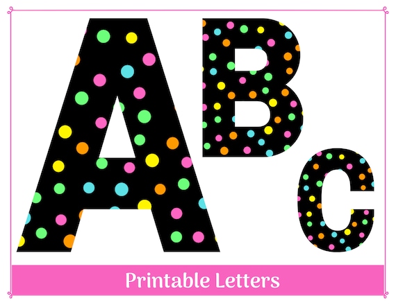 Letras Del Alfabeto De Lunares Letra Del Alfabeto Todo Color