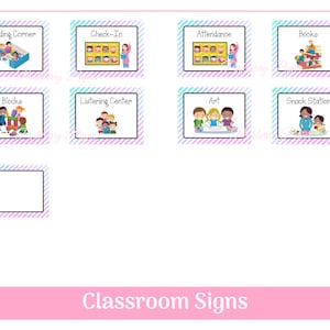 Preschool Center Signs: Set of 30 Printable Classroom Signs (digital ...