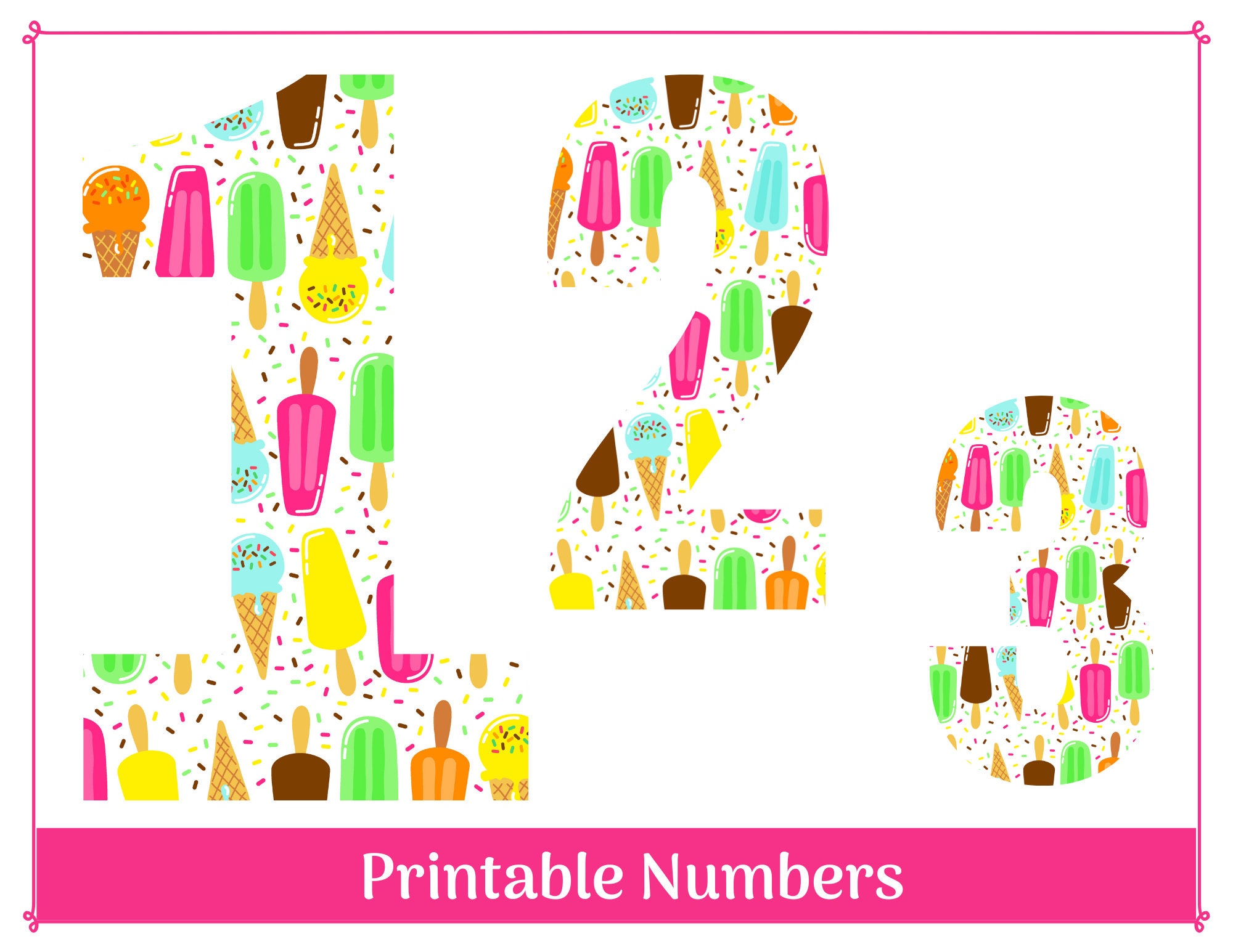 Ice Cream Alphabet Clip Art Letters A-Z Printable & - Etsy