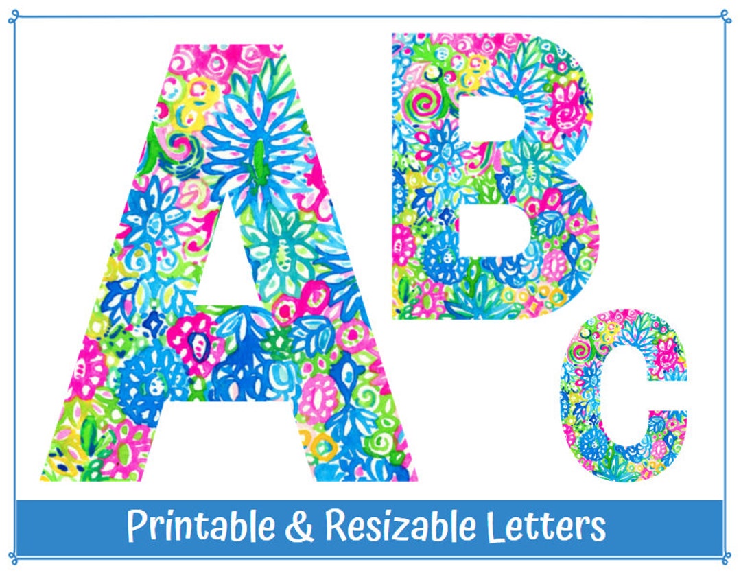 Tropical Floral Alphabet Letters and Number Clip Art | Uppercase ...