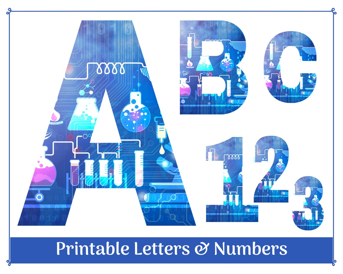 Science Chemistry Alphabet Letters & Numbers Clip Art (digital Download ...
