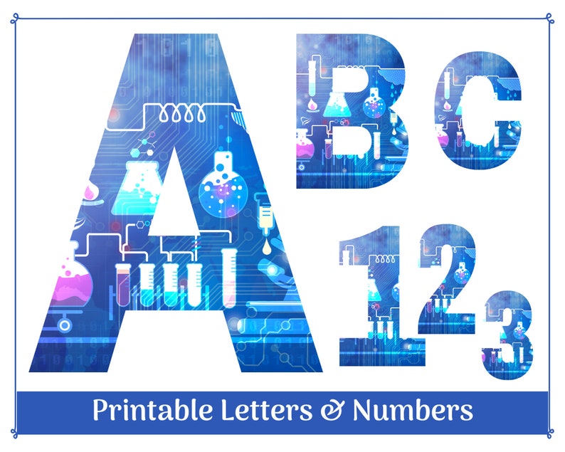 Imágenes prediseñadas de letras y números del alfabeto de química ...