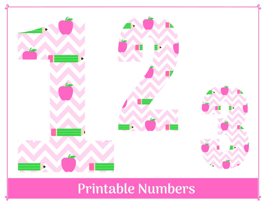 Preppy Classroom School Numbers 0-9 Clip Art Printable & - Etsy