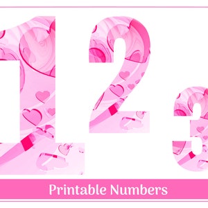 Pink Heart Alphabet Clip Art Letters A-Z and Numbers 0-9 | Printable ...