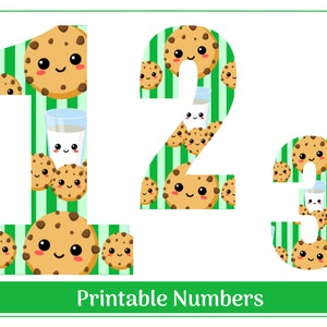 Cookies and Milk Alphabet Clip Art Letters A-Z, Numbers 0-9 | Cookie ...