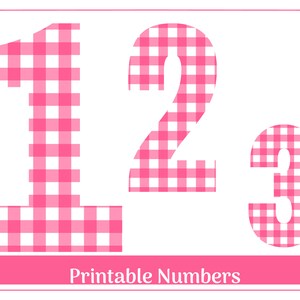 Pink Plaid Alphabet Clip Art Letters A-Z and Numbers 0-9 | Printable ...