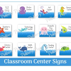 Sea Life Themed Classroom Center Signs | Instant Digital Download ...