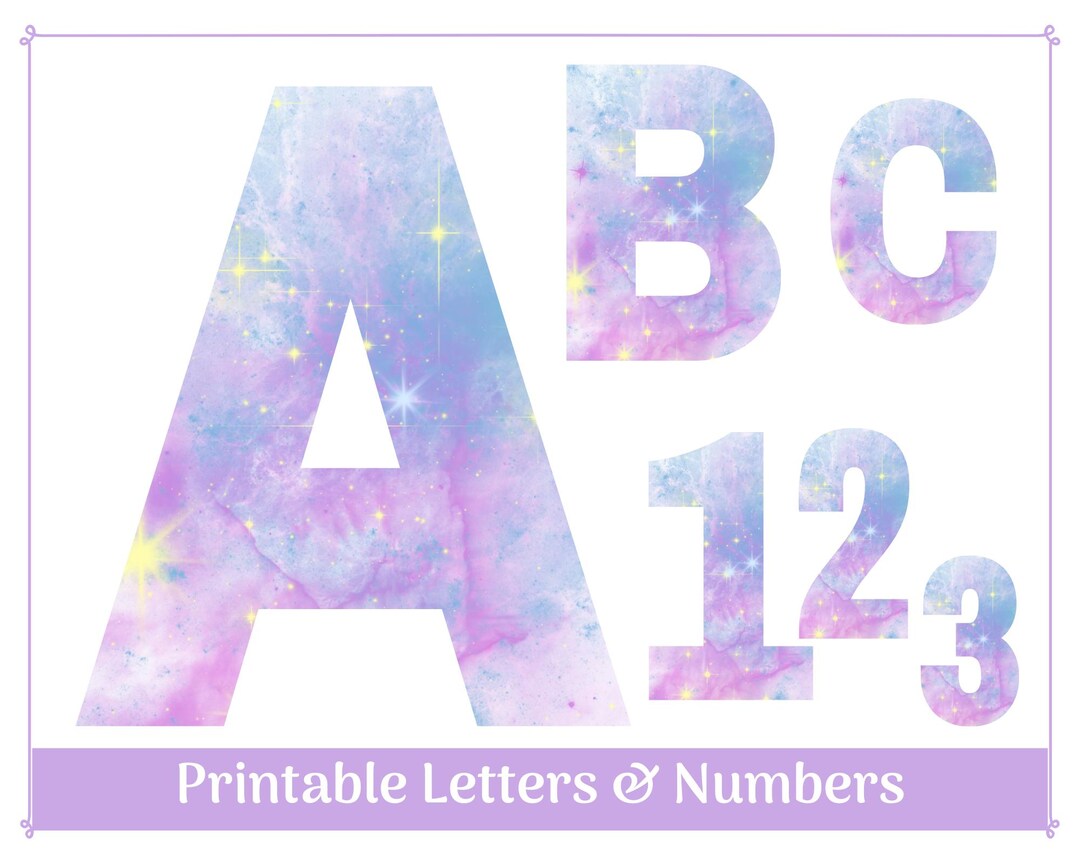 Space Alphabet & Numbers Clip Art: Printable Banner Letters (digital ...