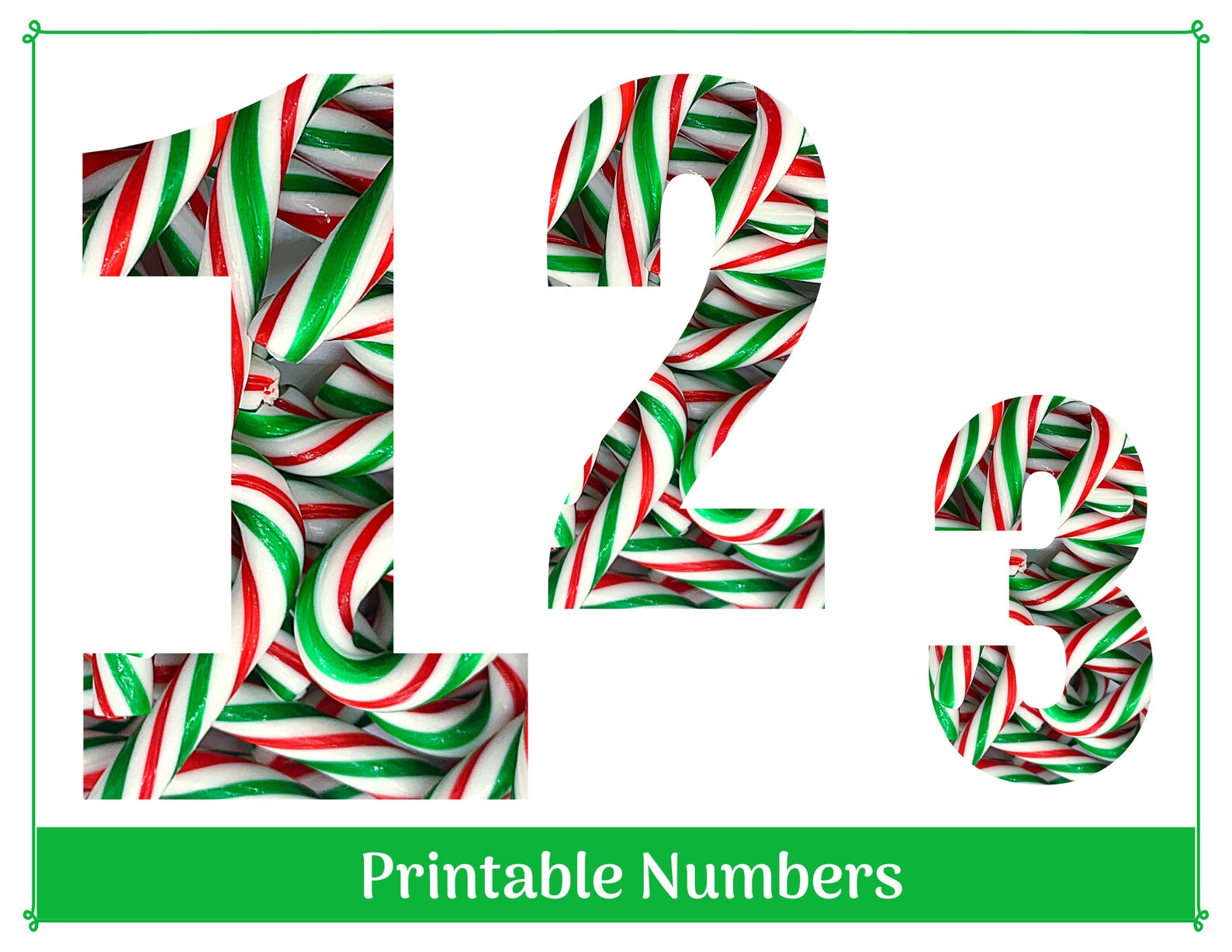 Candy Cane Alphabet Letter and Number Clip Art | DIY Banner | Printable ...