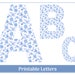 Blue Floral Alphabet Clip Art: Printable Letters & Numbers (A-Z, 0-9 ...